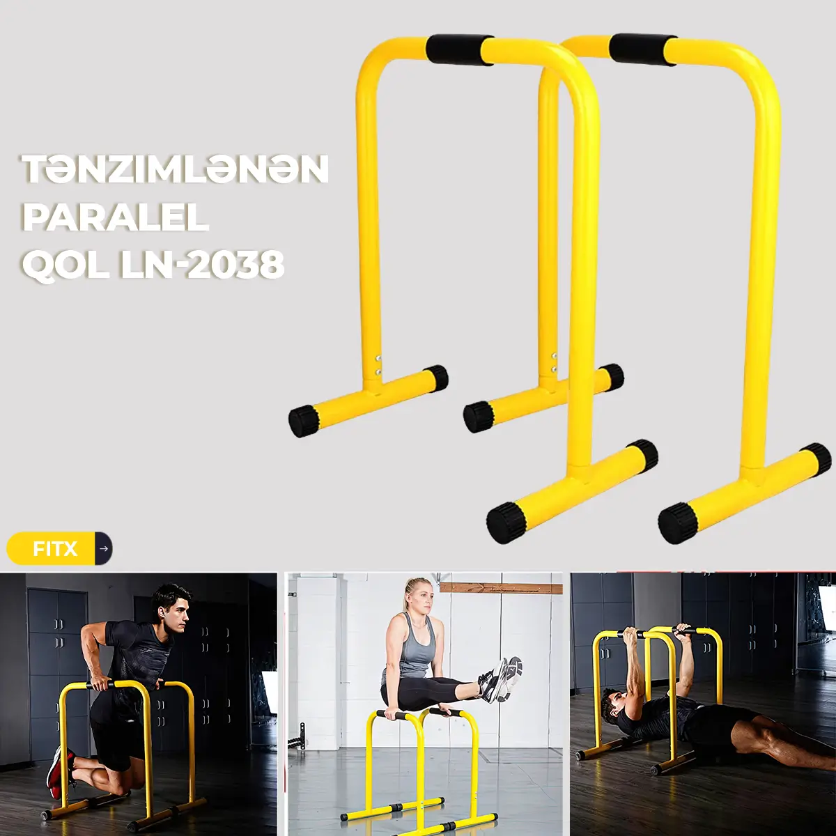 Tənzimlənən Paralel Qol Push Up Parallel Bars Stand - Fitx.az
