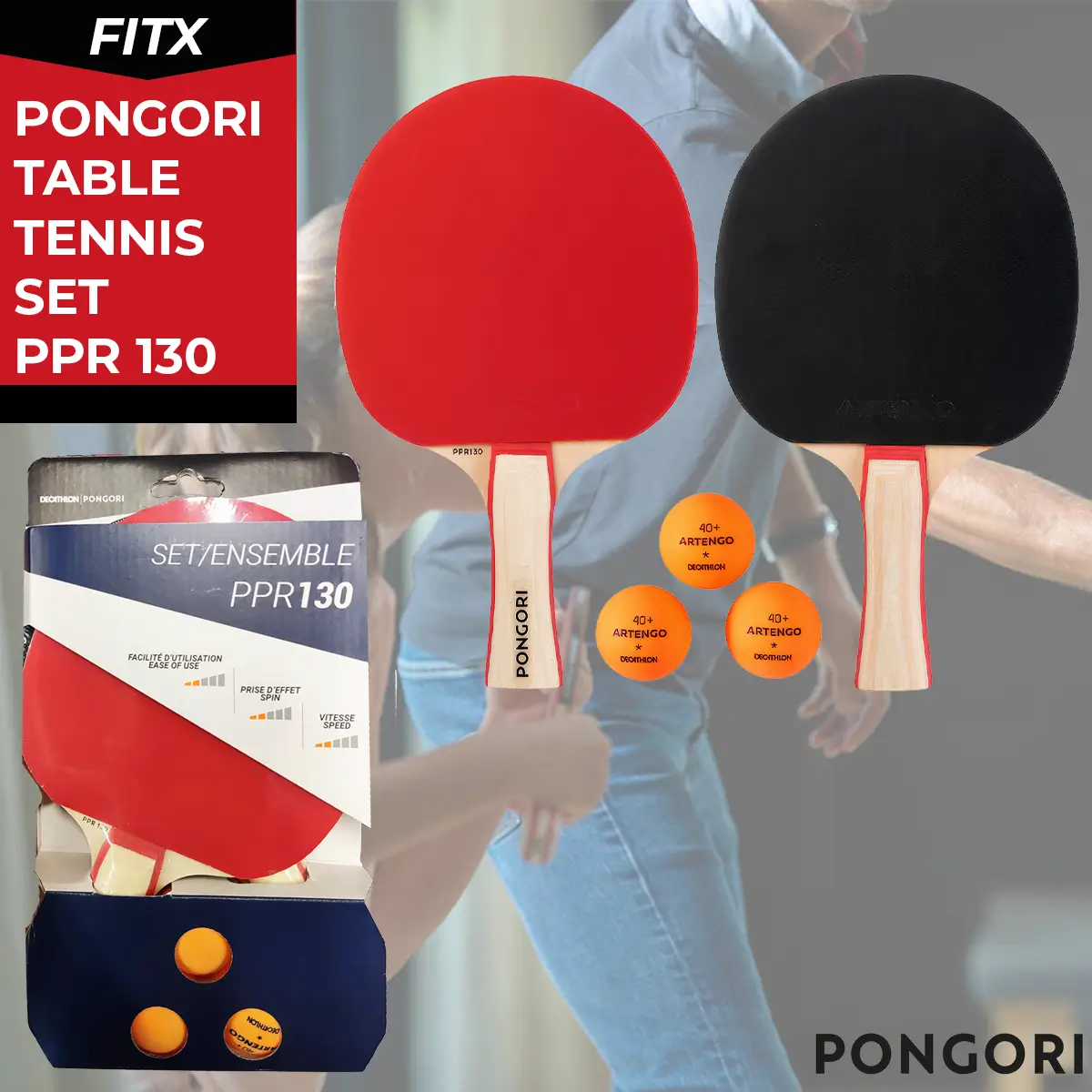 Pongori PPR130 Table Tennis Set (Stolüstü Tennis Dəsti) Fitx Az