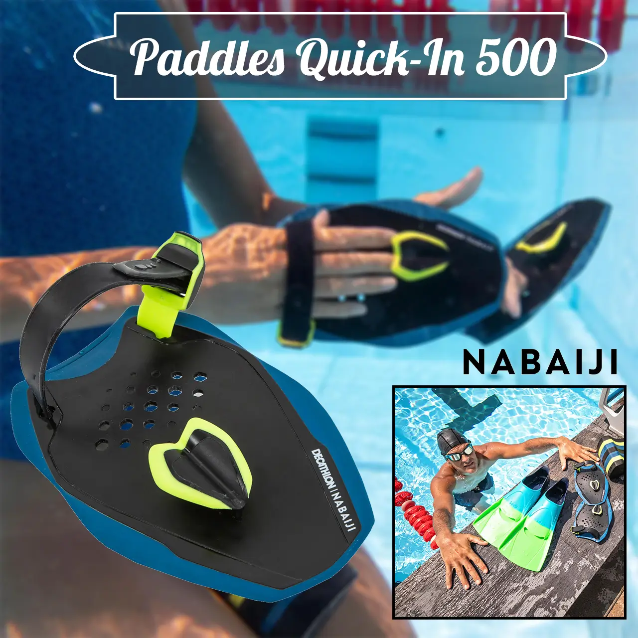 Nabaiji Swimming Paddles Quick-In 500 Üzgüçülük Əl Avarları - Fitx.az