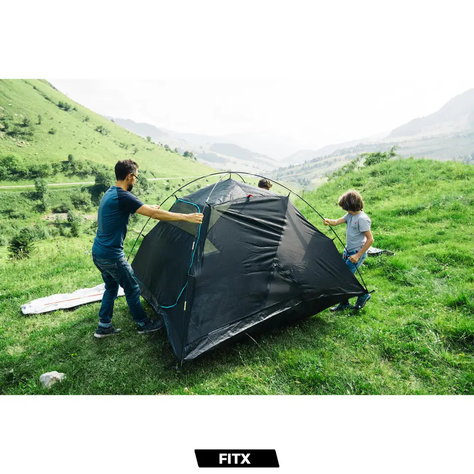 QUECHUA MH100 Fresh & Black 3 Nəfərlik Kamp Çadırı - Fitx.az