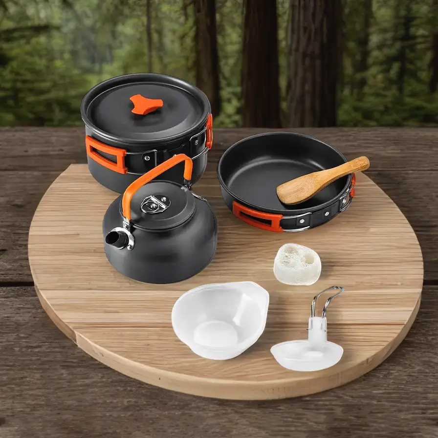 CAMPSOR-308 Camping Cooking Set Qazan Dəsti - Fitx.az