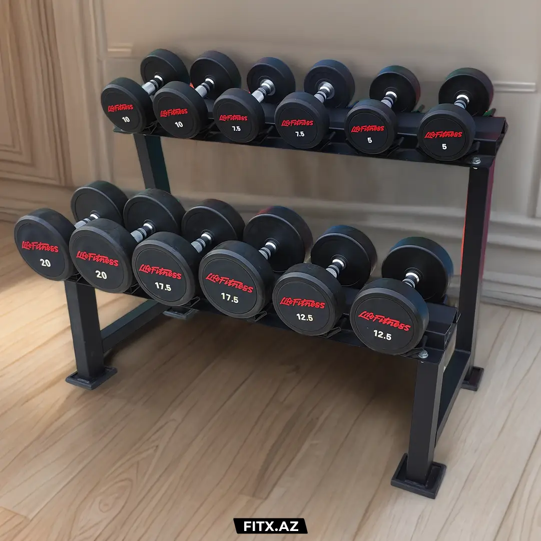 Life Fitness 2.5 Kq - 20 Kq Dumbbell Set Qantel Dəsti - Fitx.az