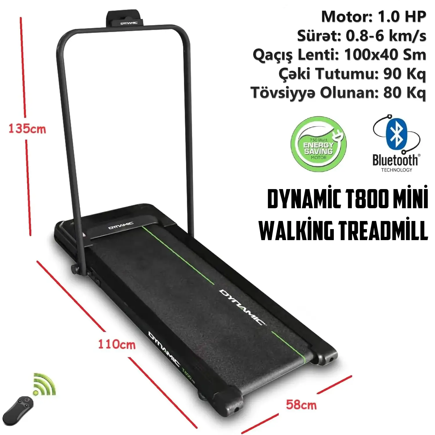 Dynamic T800 Mini Walker Treadmill Qaçış Trenajoru (Беговой) - Fitx.az